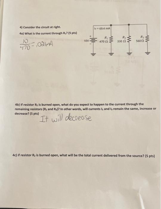 Solved 4) Consider the circuit at right. 4a) What is the | Chegg.com