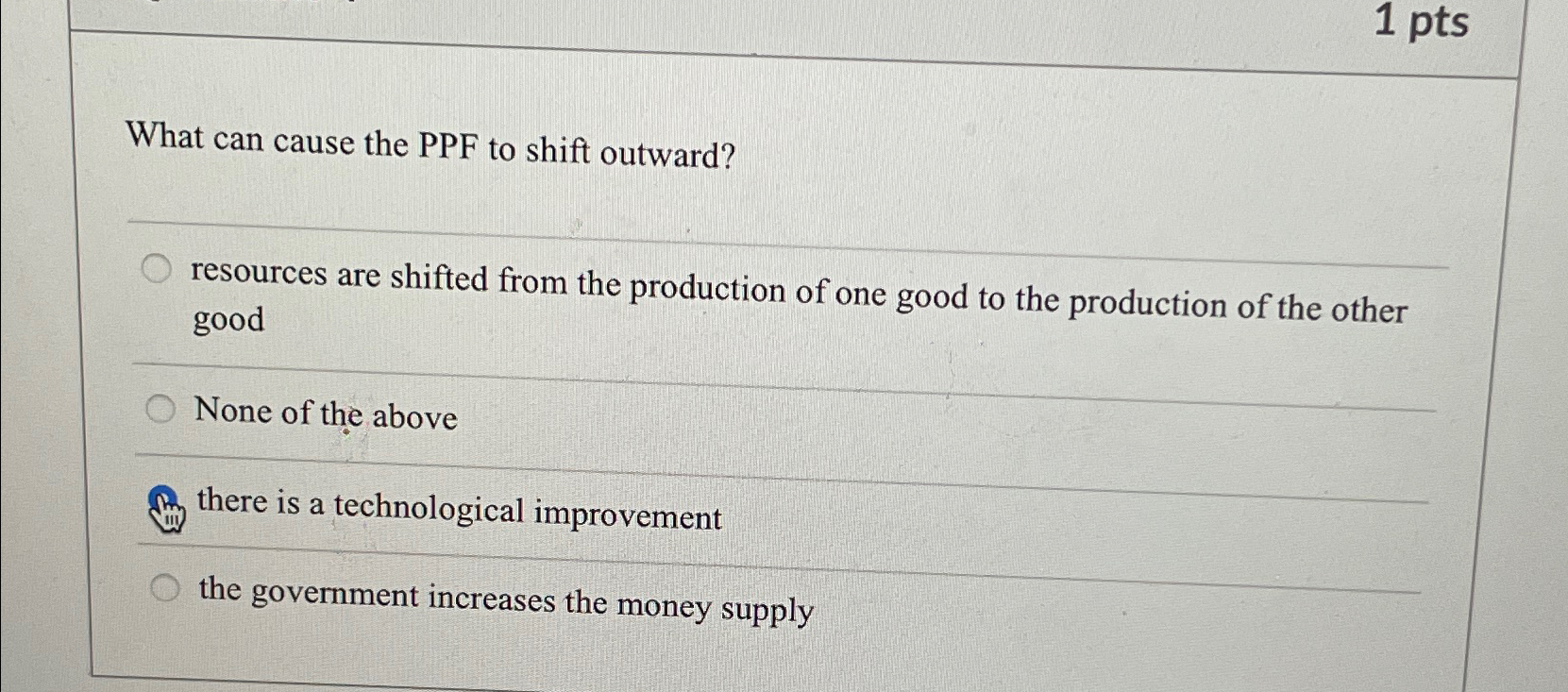Solved What can cause the PPF to shift outward?resources are | Chegg.com