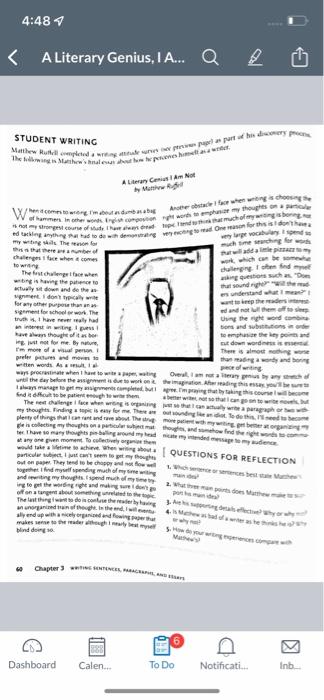 - After completing the reading "A Literary Genius. | Chegg.com