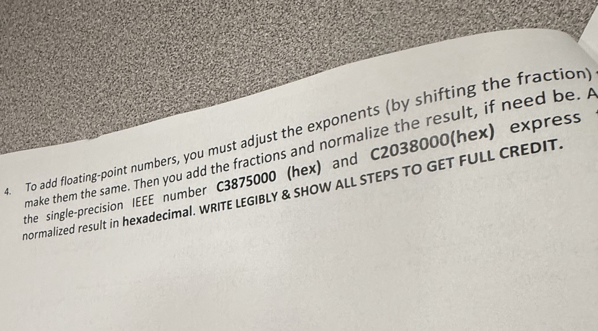 Solved To add floating-point numbers, you must adjust the | Chegg.com