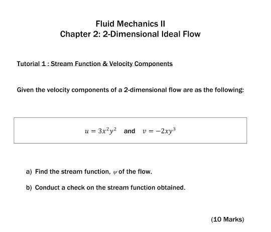 Solved Fluid Mechanics II Chapter 2: 2-Dimensional Ideal | Chegg.com