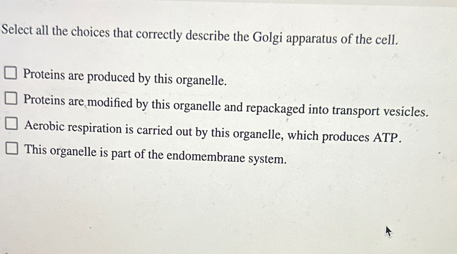 Solved Select all the choices that correctly describe the | Chegg.com