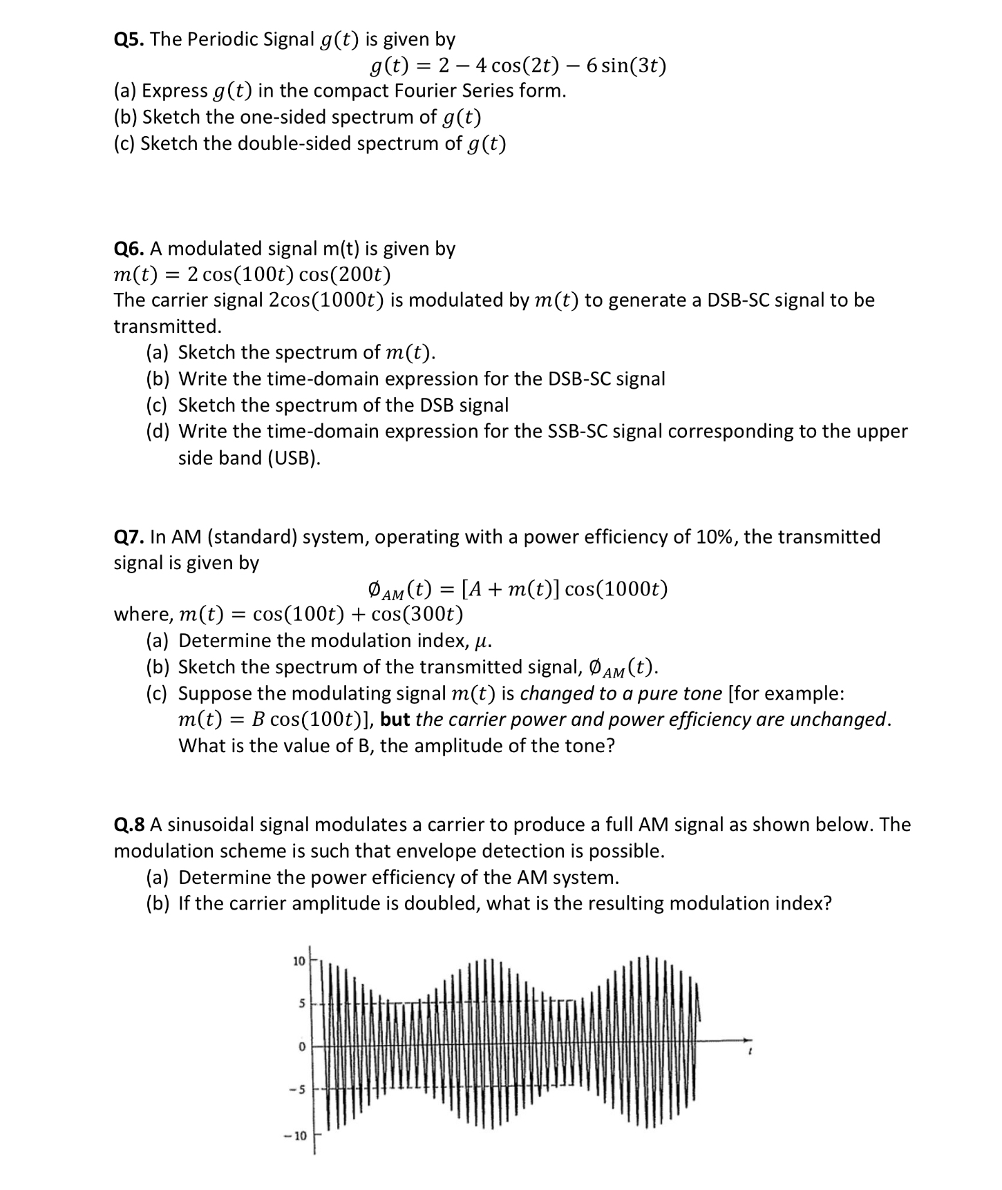 Solved Q5. ﻿The Periodic Signal g(t) ﻿is given | Chegg.com