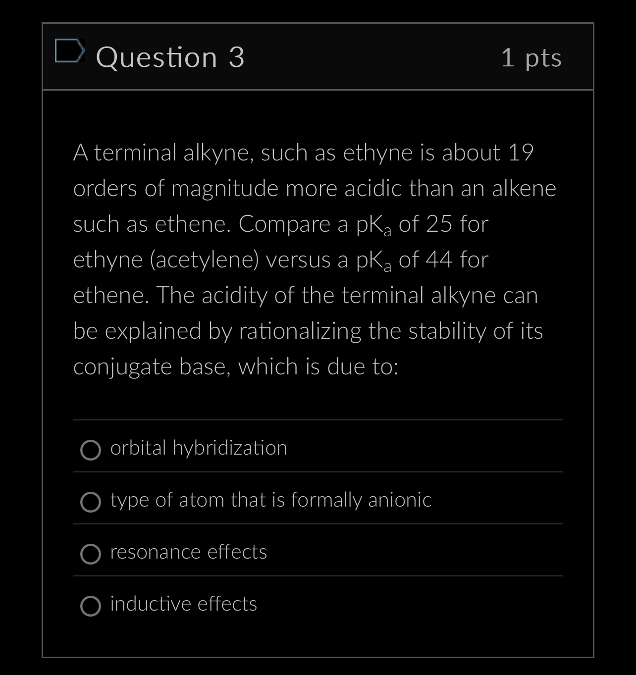 Solved Question 31 ﻿ptsA terminal alkyne, such as ethyne is | Chegg.com