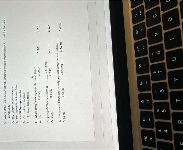 Solved 5. Which of the following correctly identifies the | Chegg.com