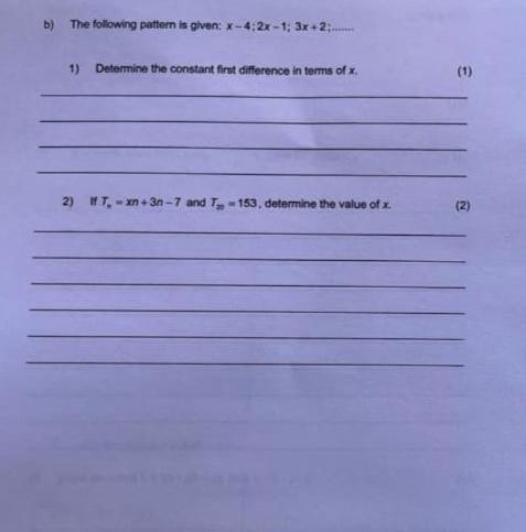 Solved 1) Determine the constant first difference in terms | Chegg.com