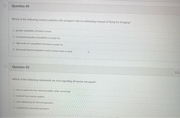 Solved Which of the following reasons explains why penguins | Chegg.com