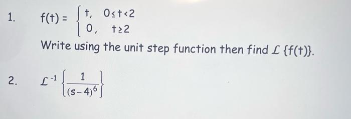 Solved 1. f(t)={t,0,0≤t