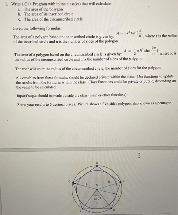 Solved Write a C++ Program with inline class(es) that will | Chegg.com