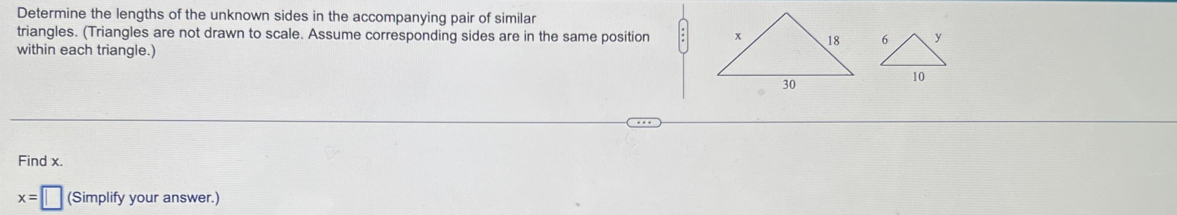 Solved Determine the lengths of the unknown sides in the | Chegg.com