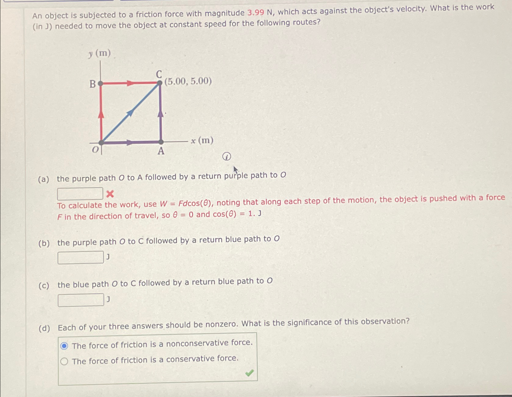 Solved An object is subjected to a friction force with | Chegg.com