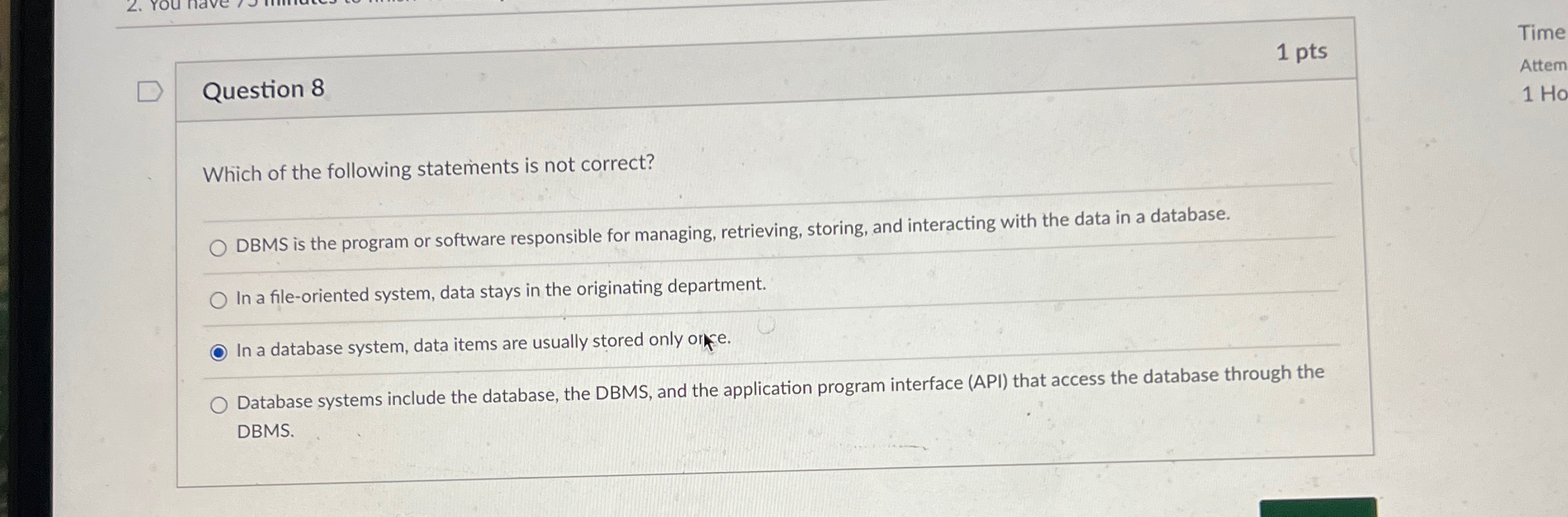 Solved Question 81 ﻿ptsWhich of the following statements is | Chegg.com