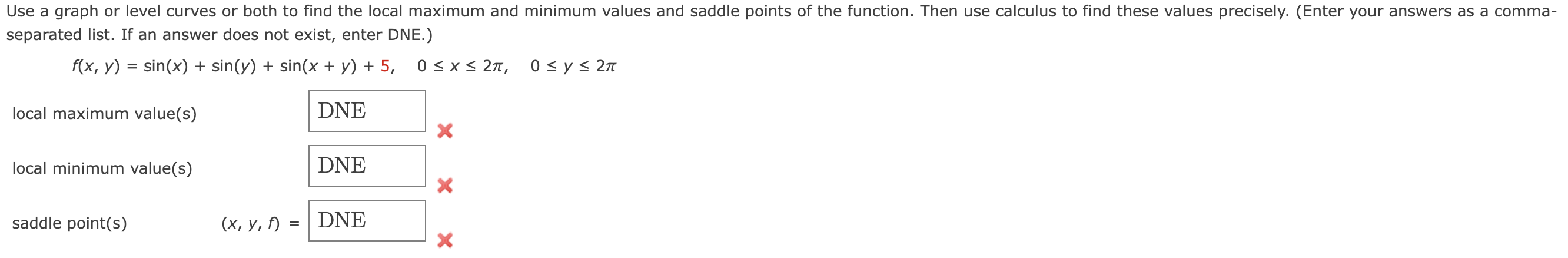 Solved Use a graph or level curves or both to find the local | Chegg.com
