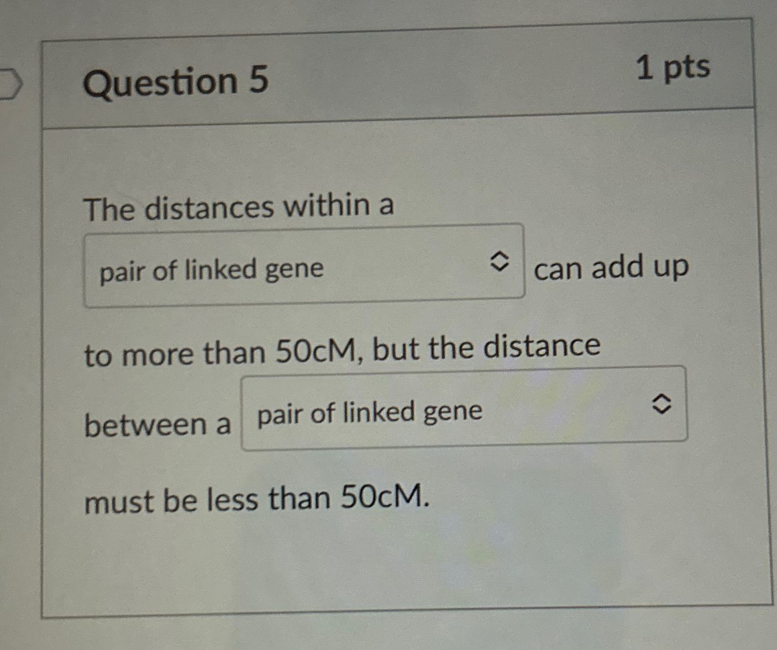 Solved Question 51 ﻿ptsThe distances within apair of linked | Chegg.com