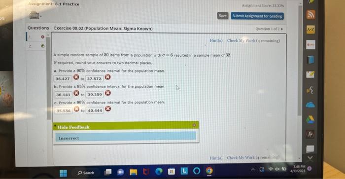 Solved A simple randam sample of 50 tems from a population | Chegg.com