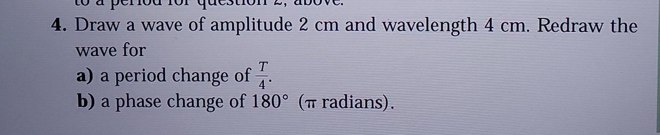Solved Draw a wave of amplitude 2cm and wavelength 4cm. | Chegg.com