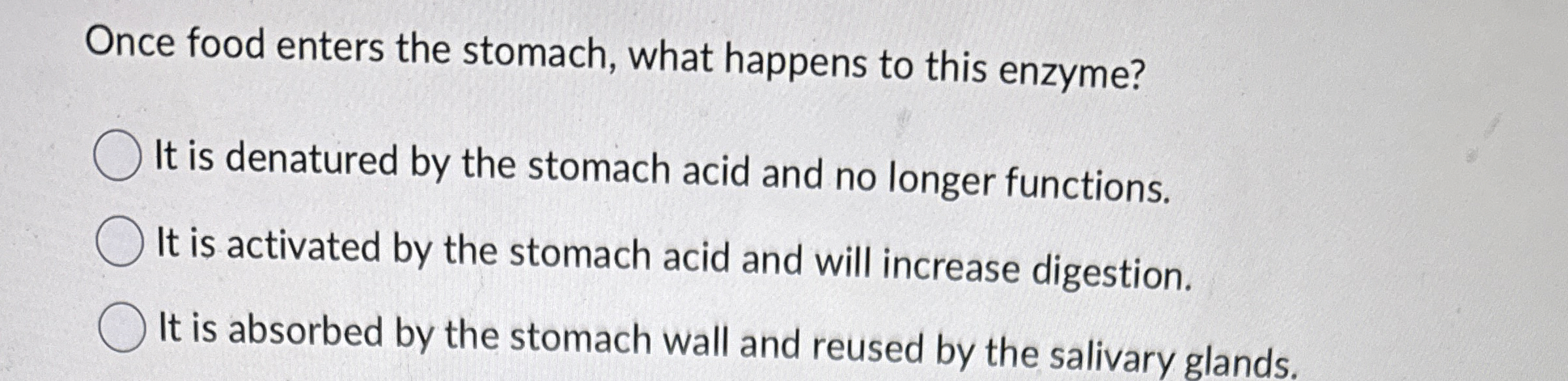 High Quality SOLUTION Once food enters the stomach, what happens to this | Chegg.com