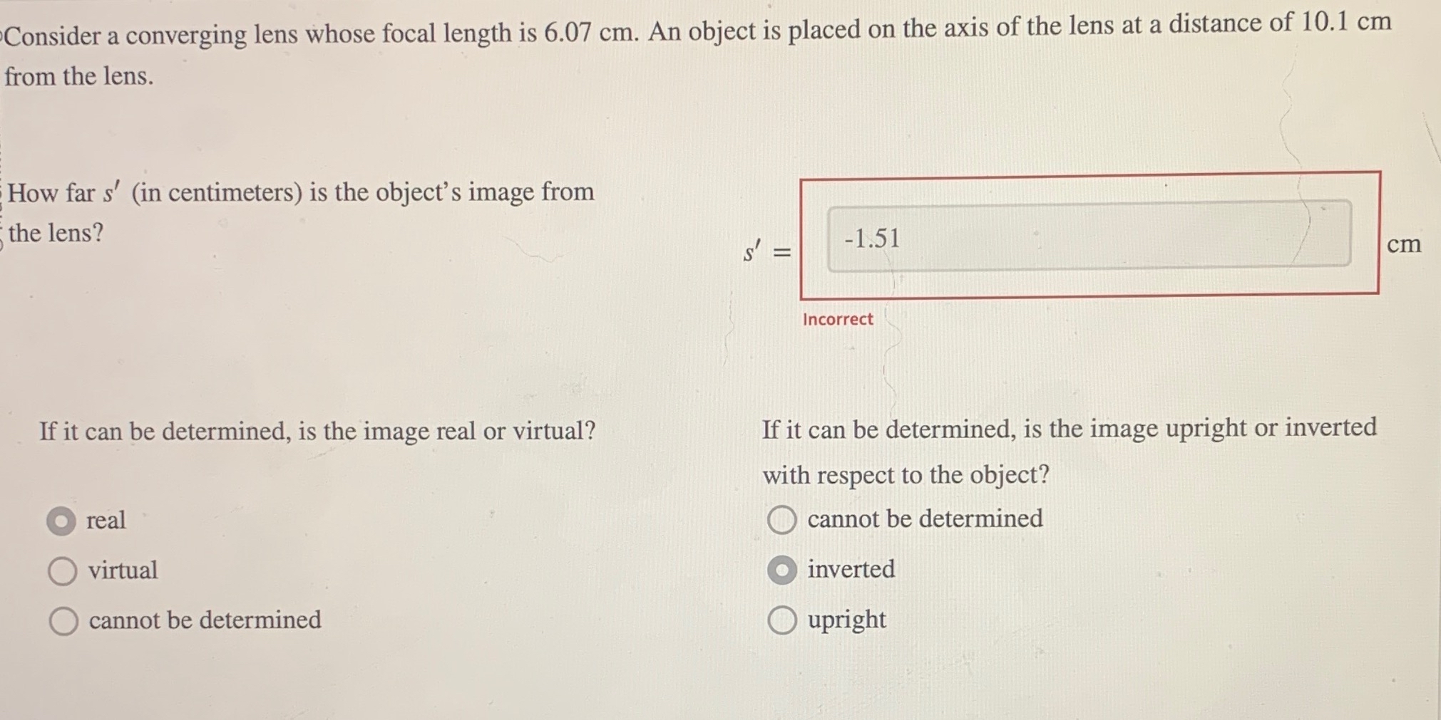 Solved Consider a converging lens whose focal length is | Chegg.com