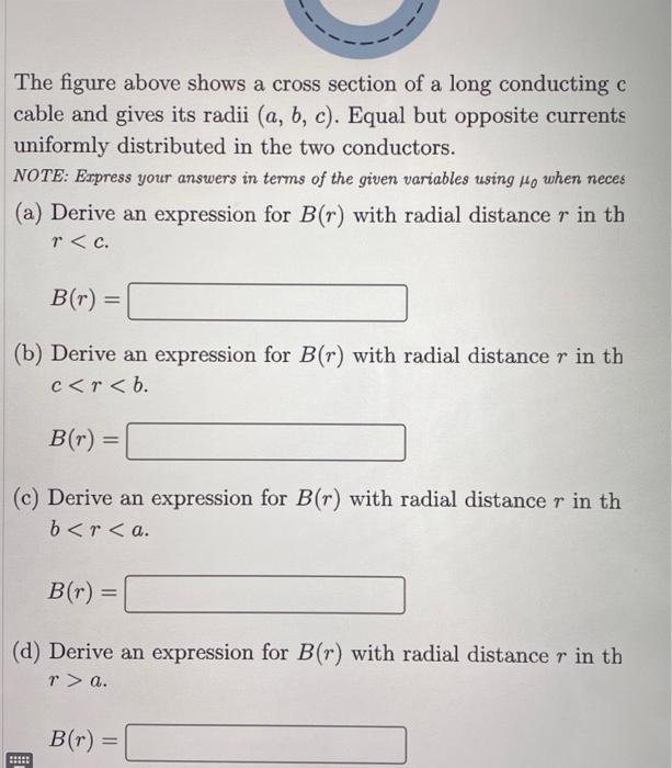 Solved The figure above shows a cross section of a long | Chegg.com