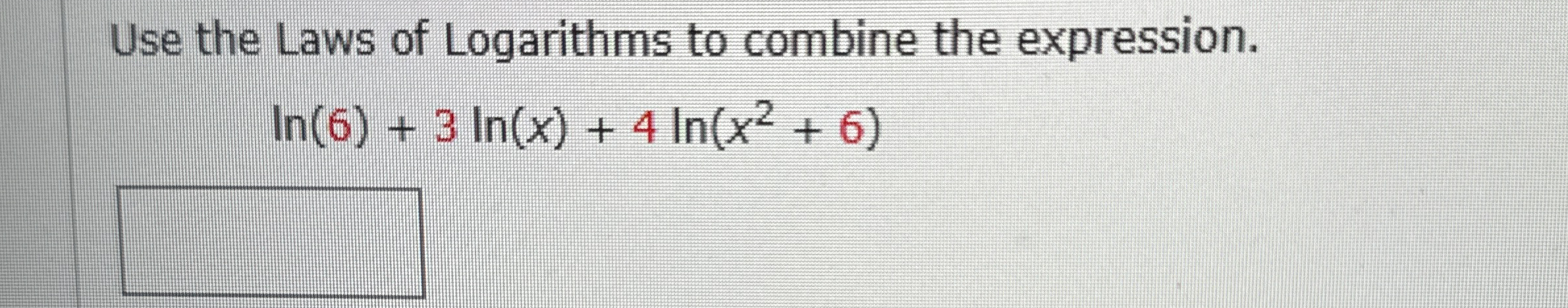 Solved Use the Laws of Logarithms to combine the | Chegg.com