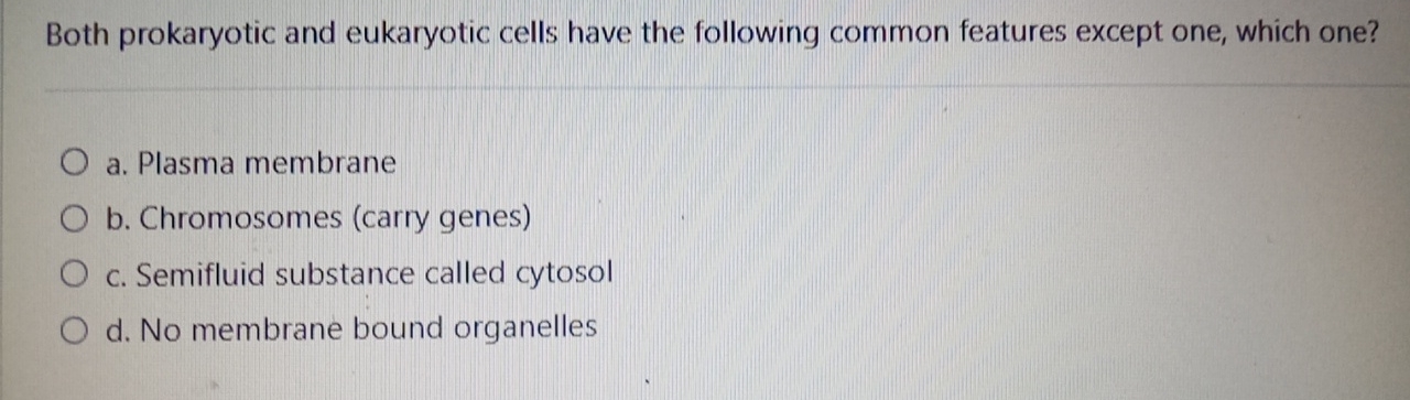Solved Both prokaryotic and eukaryotic cells have the | Chegg.com