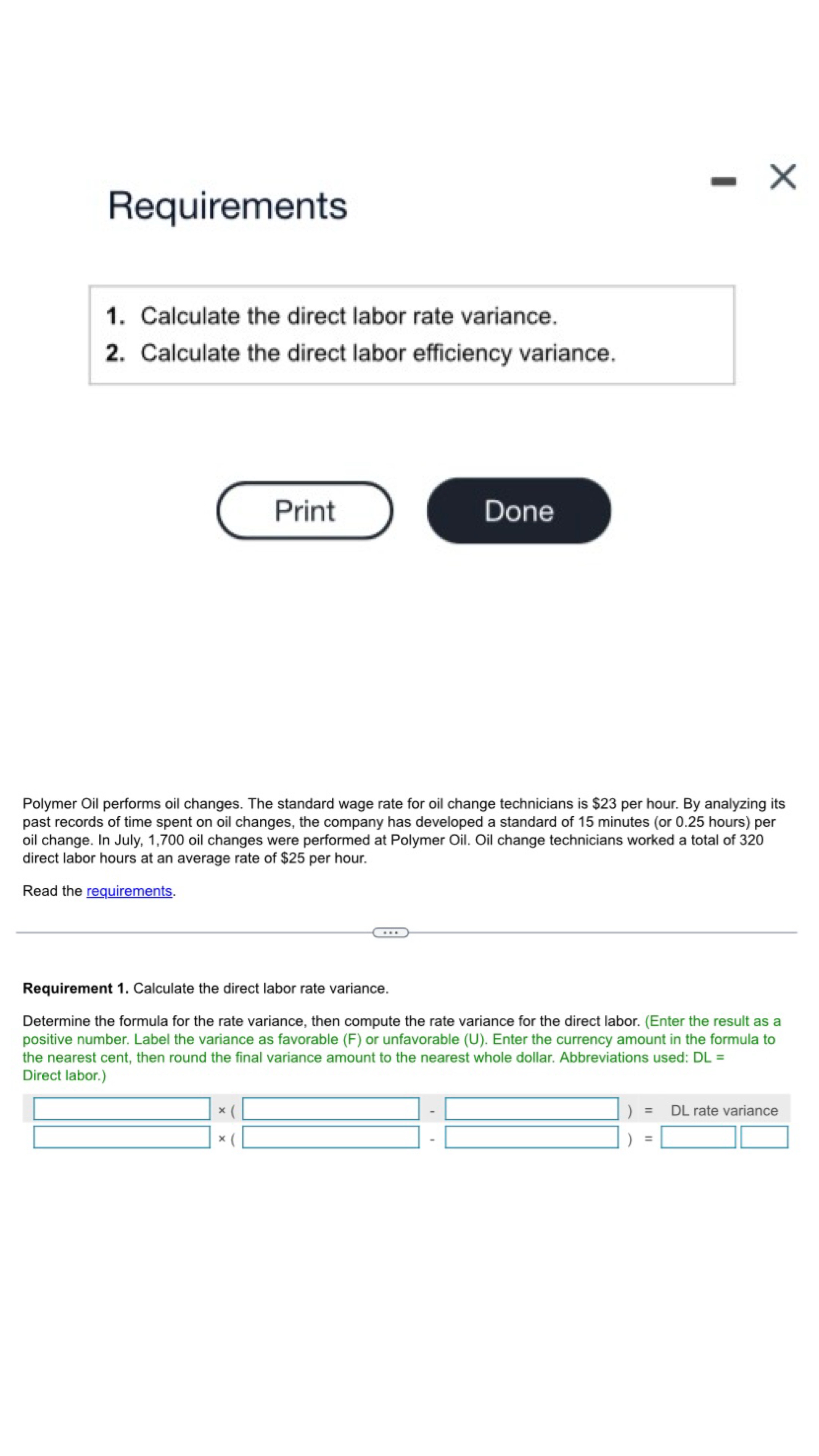 Calculate the direct material price variance. | Chegg.com
