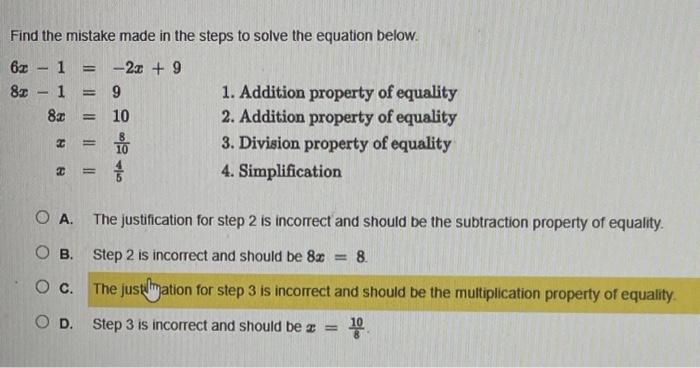 Solved Find the mistake made in the steps to solve the | Chegg.com