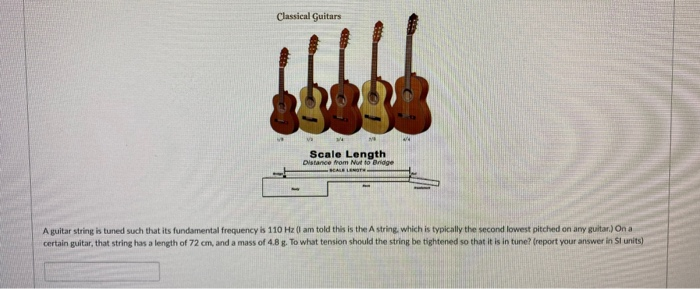 Solved Classical Guitars Scale Length Distance from Nut to | Chegg.com