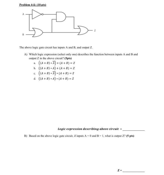 Solved Problem 4-i: (10 pts) The above circuit is composed | Chegg.com