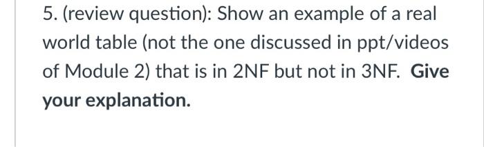 Solved 5. (review question): Show an example of a real world | Chegg.com