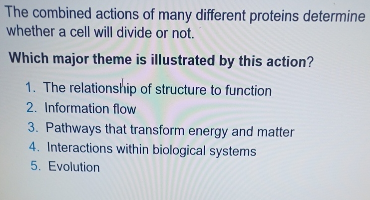 Solved The combined actions of many different proteins | Chegg.com