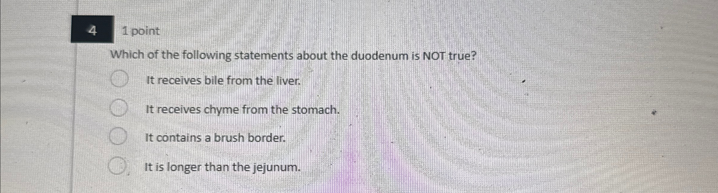 Solved 4,1 ﻿pointWhich of the following statements about the | Chegg.com