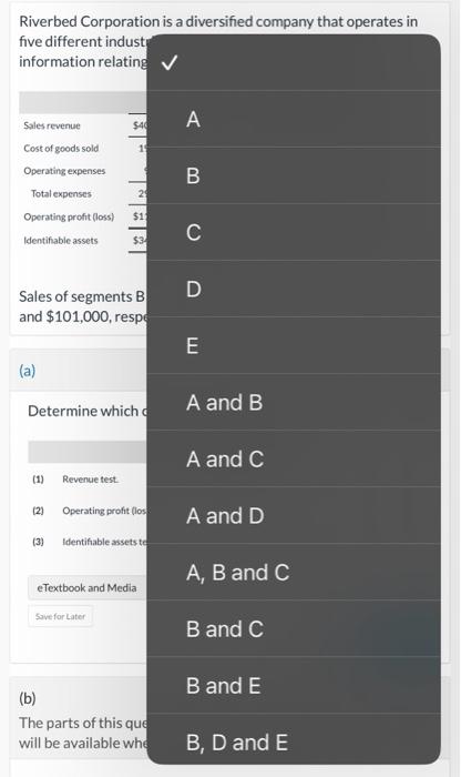 Solved Riverbed Corporation is a diversified company that | Chegg.com
