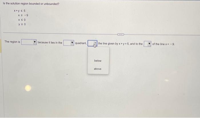 Solved Is the solution region bounded or unbounded? | Chegg.com