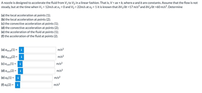 Solved A nozzle is designed to accelerate the fluid from | Chegg.com