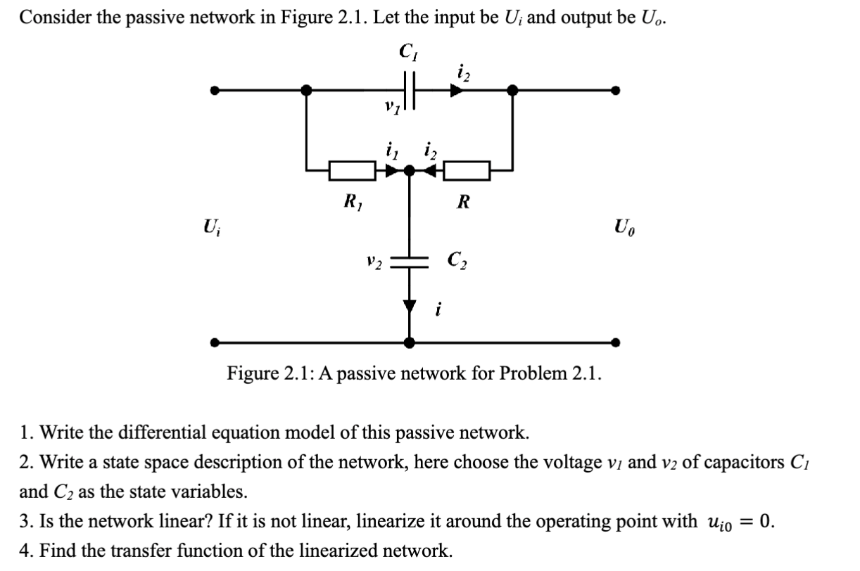 Solved Consider the passive network in Figure 2.1. ﻿Let the | Chegg.com