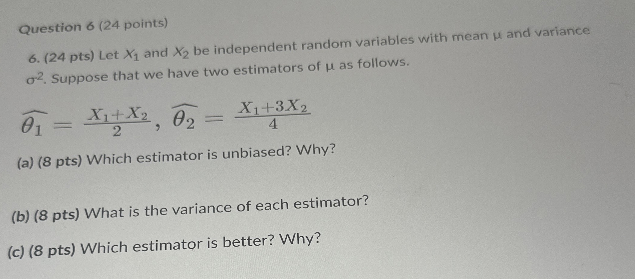 Solved Question 6 (24 ﻿points)6. (24 ﻿pts) ﻿Let x1 ﻿and x2 | Chegg.com