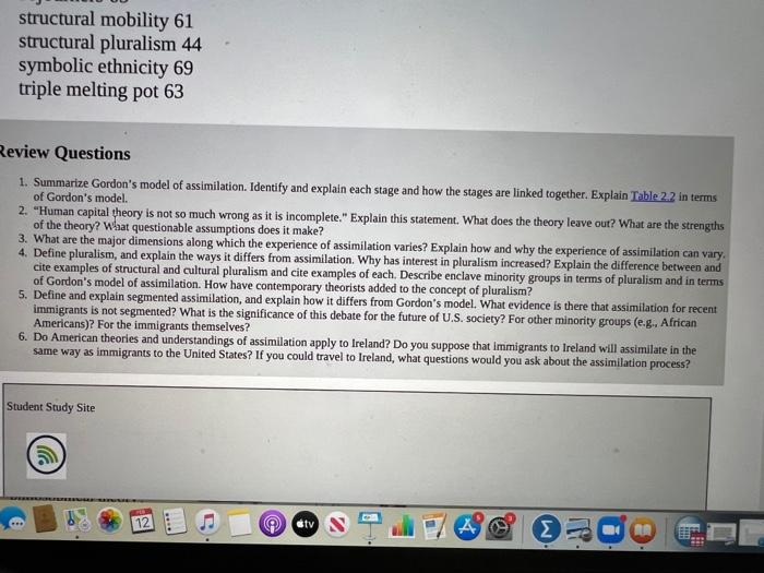 structural mobility 61 structural pluralism 44 | Chegg.com
