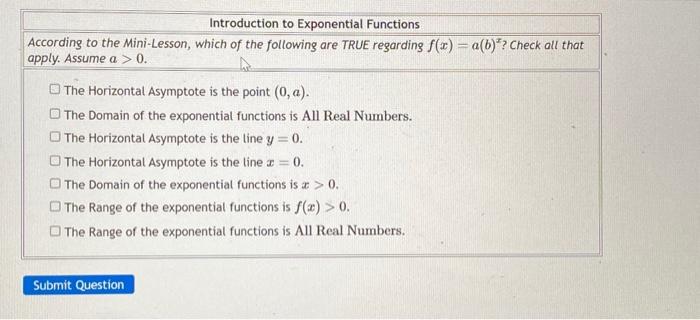 Solved Introduction to Exponential Functions According to | Chegg.com