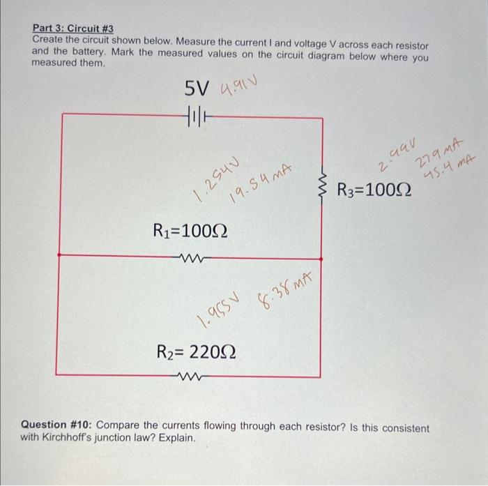 Solved Part 3: Circuit \#3 Create the circuit shown below. | Chegg.com