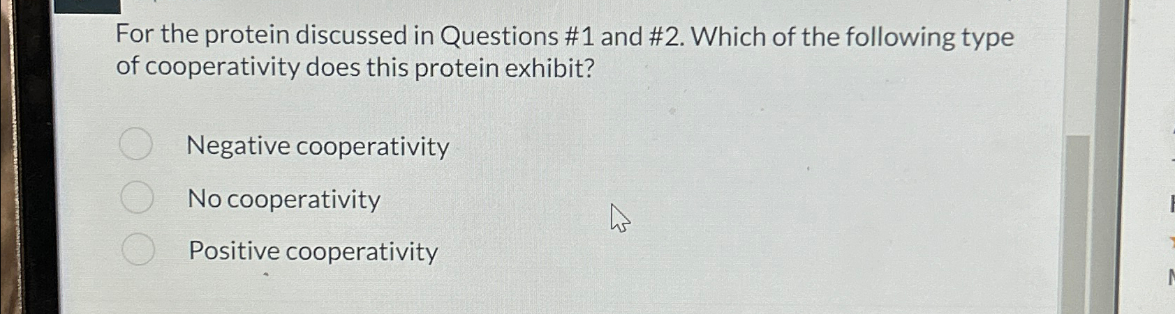 Solved For the protein discussed in Questions #1 ﻿and #2. | Chegg.com