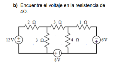 Solved b) ﻿Encuentre el voltaje en la resistencia de4Ω. | Chegg.com
