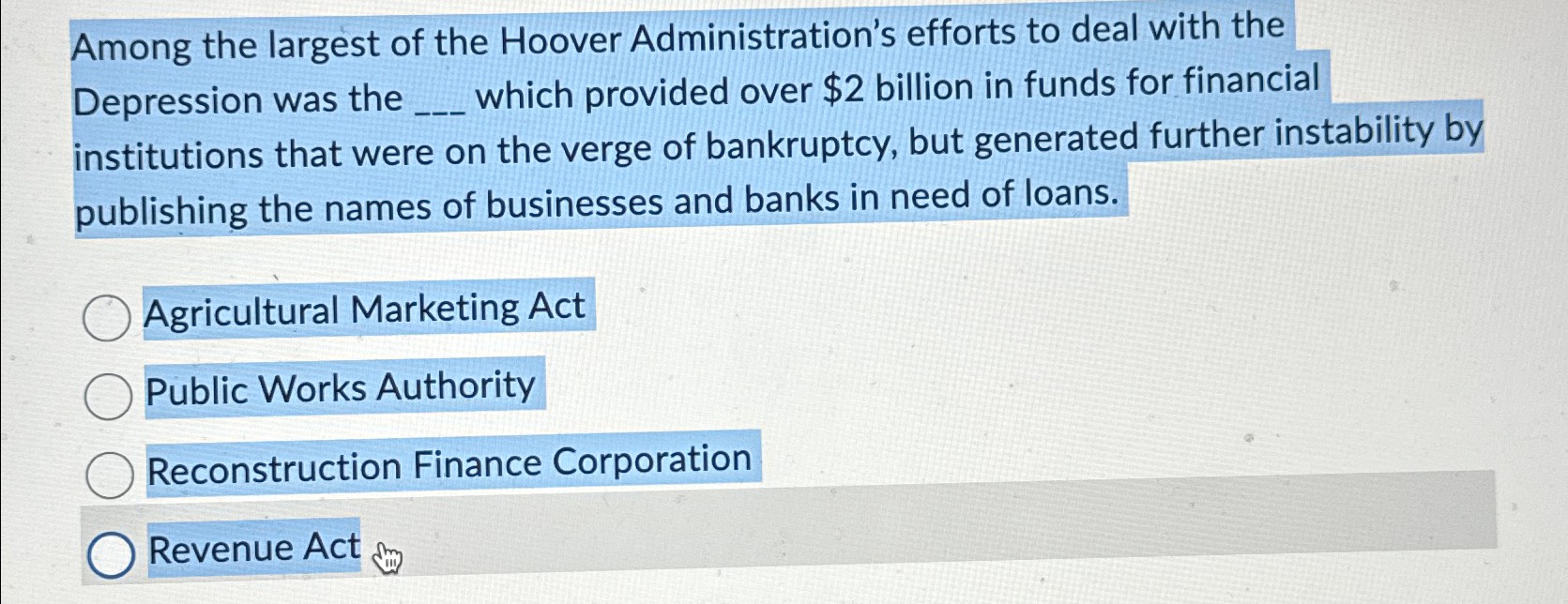 Solved Among the largest of the Hoover Administration's | Chegg.com