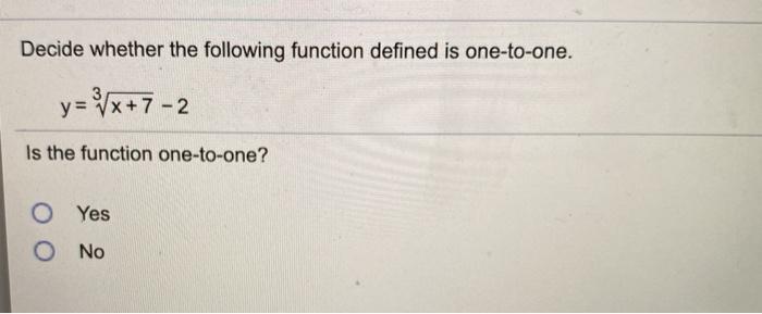 Solved Decide whether the following function defined is | Chegg.com