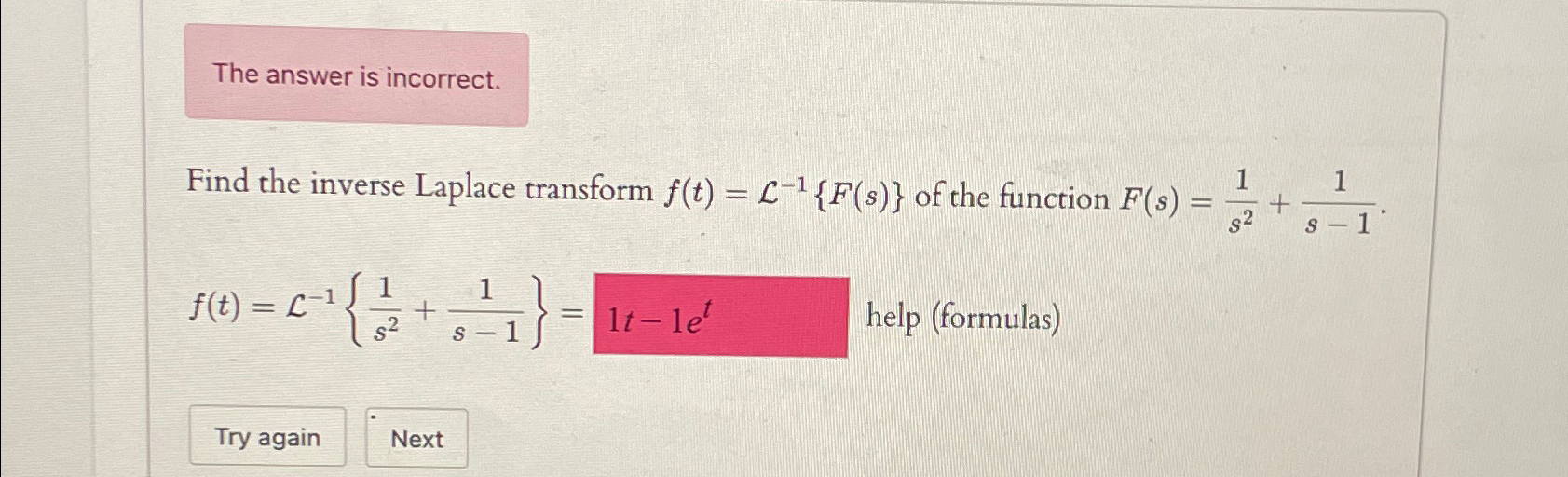 Solved Find the inverse Laplace transform f(t)=L-1{F(s)} ﻿of | Chegg.com