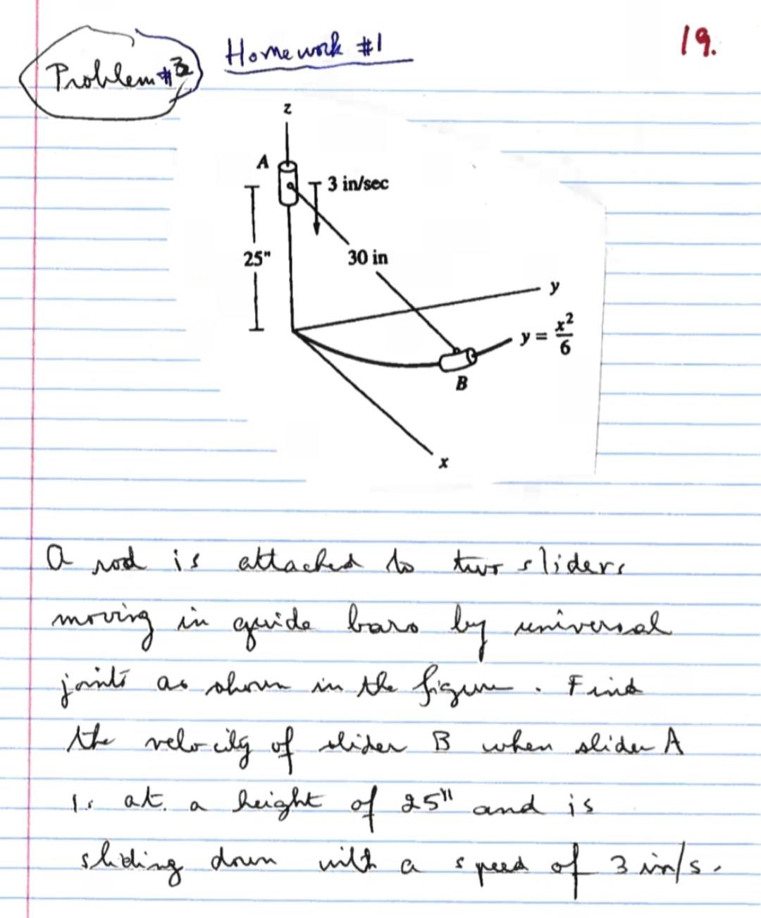 Solved A rod is attached to two sliders guide bars by | Chegg.com