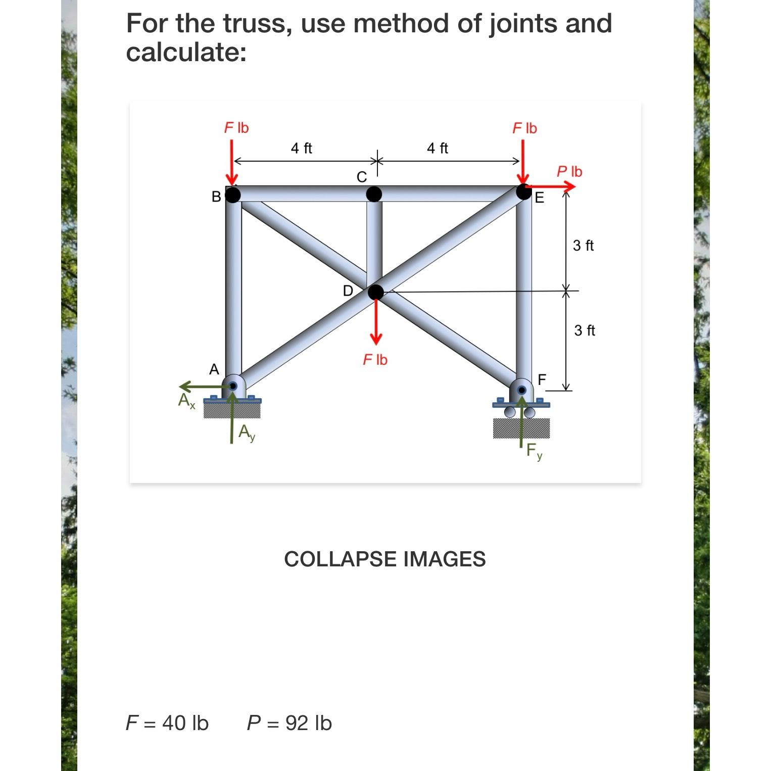 Solved For the truss, use method of joints and | Chegg.com