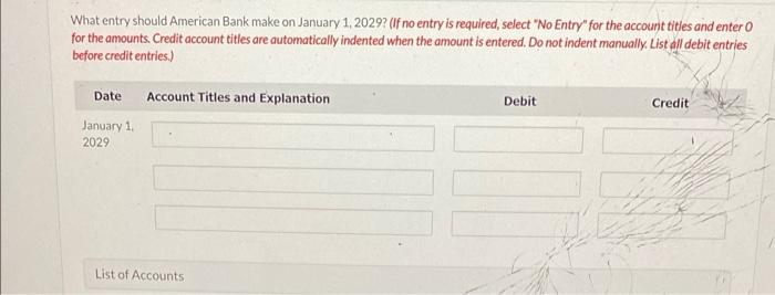 Solved On December 31, 2025, American Bank enters into a | Chegg.com