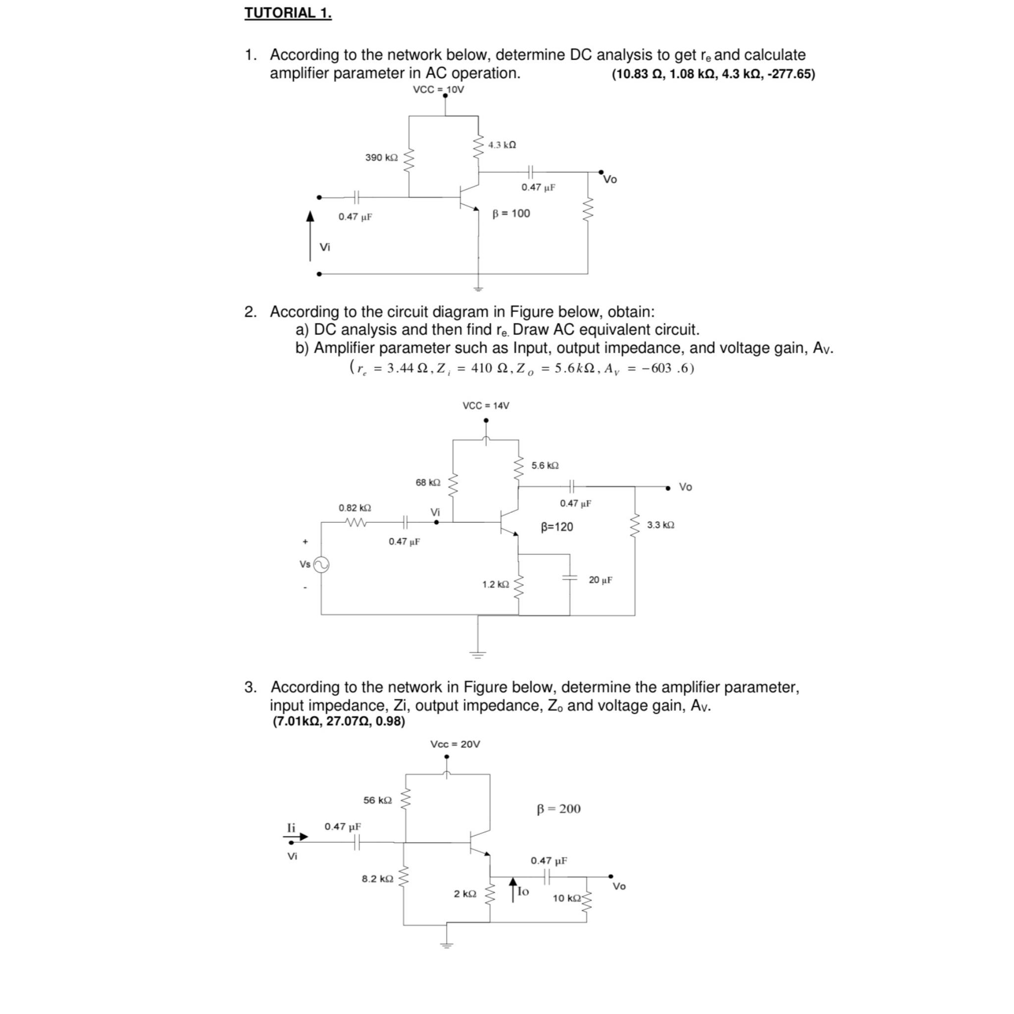 Solved TUTORIAL 1.According to the network below, determine | Chegg.com