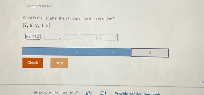 Solved Jump to level 1 What is the list after the second | Chegg.com